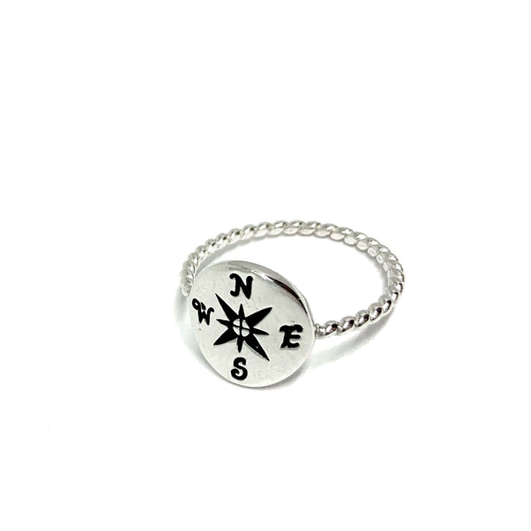 STERLING SILVER COMPASS RING - Contagious Designs